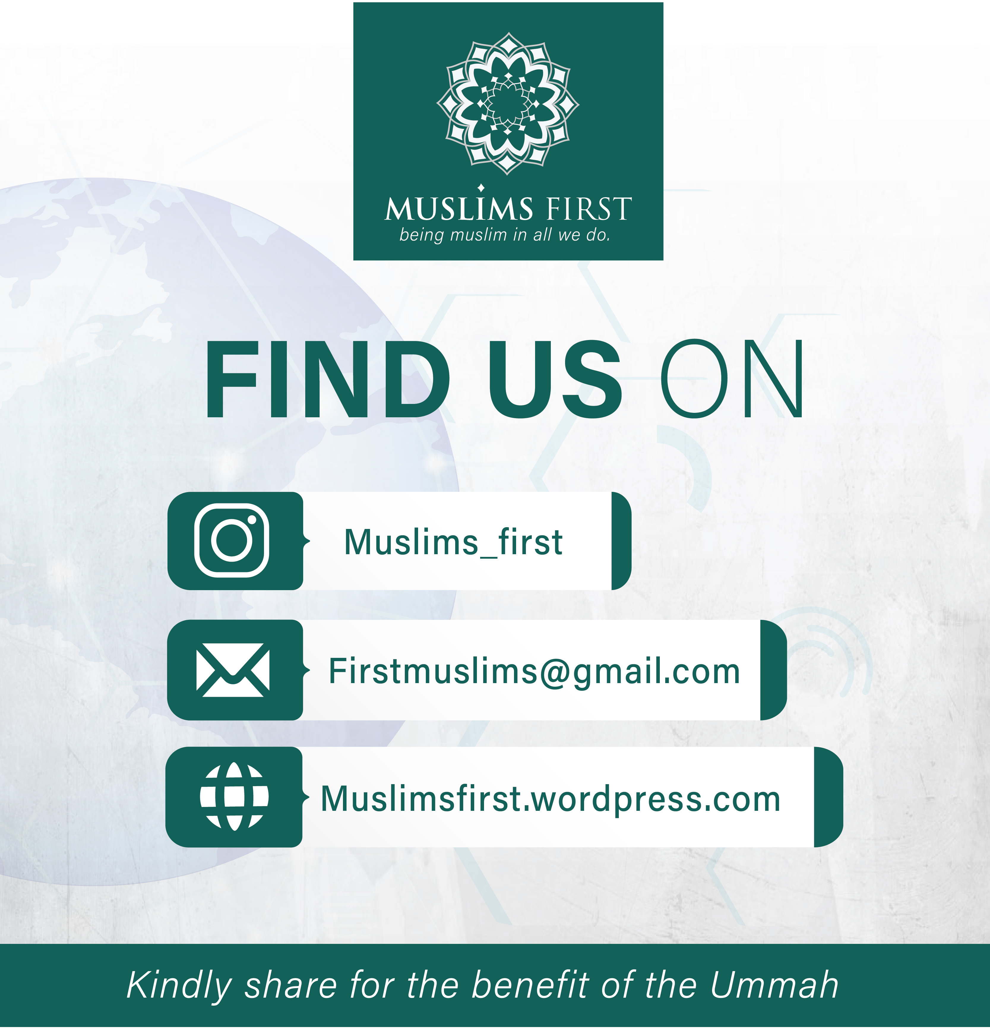 Muslims First – Being Muslim in all we do